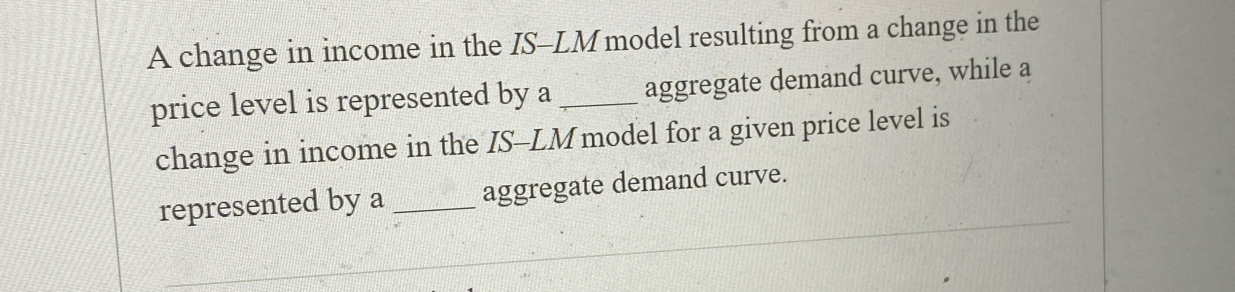 A change in income in the IS-LM ﻿model resulting from | Chegg.com