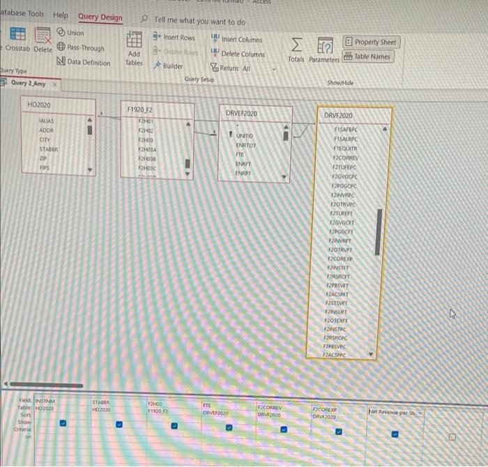 atabose Tools Help Query Design D.) Use Query | Chegg.com