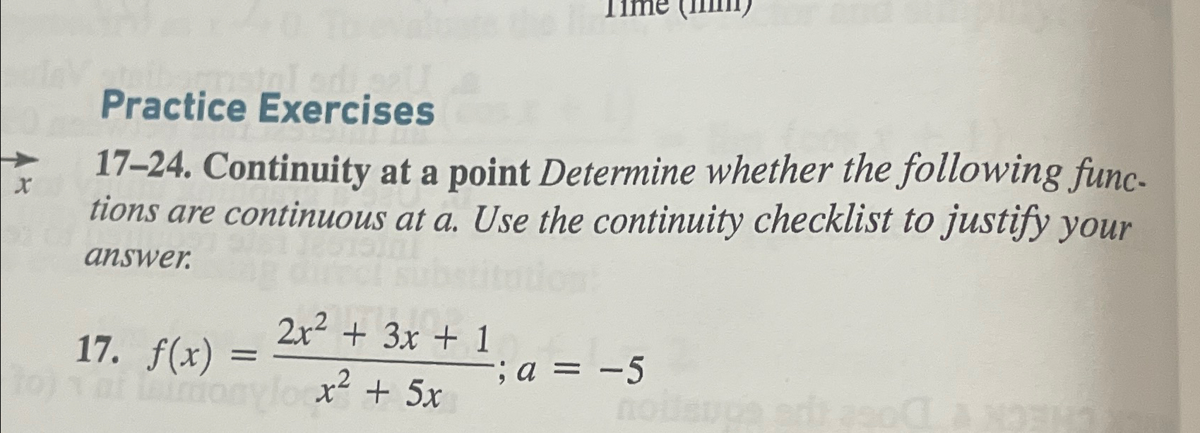 Solved Practice Exercises17-24. ﻿Continuity at a point | Chegg.com