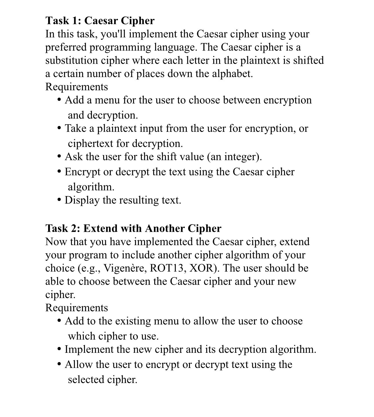 Solved Task 1: Caesar CipherIn this task, you'll implement | Chegg.com