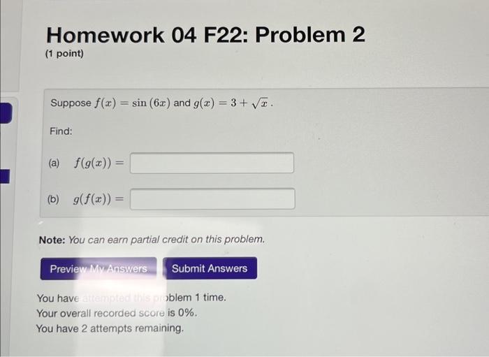 Solved Homework 04 F22: Problem 2 (1 point) Suppose | Chegg.com