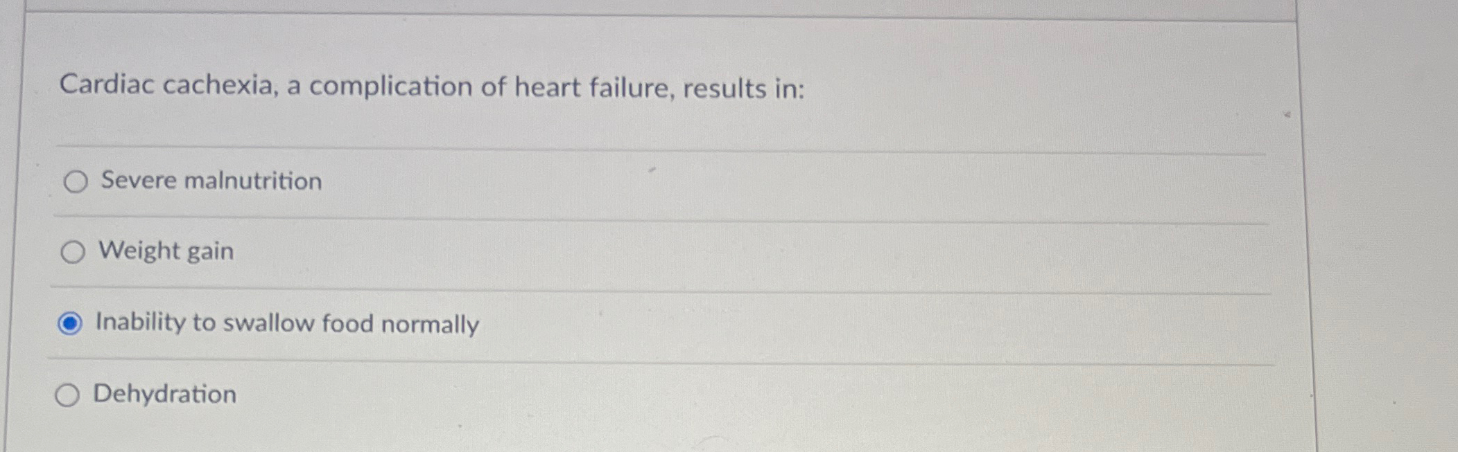 Solved Cardiac cachexia, a complication of heart failure, | Chegg.com