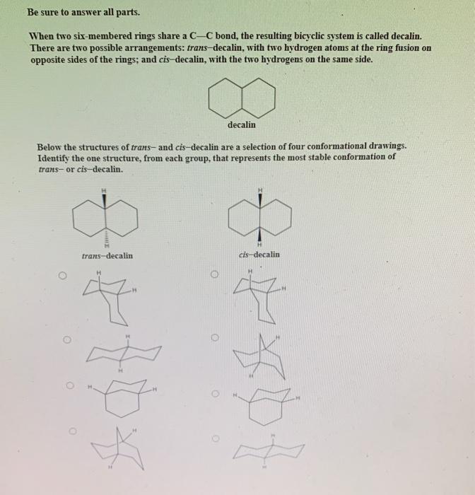 Solved Be sure to answer all parts. When two six-membered | Chegg.com