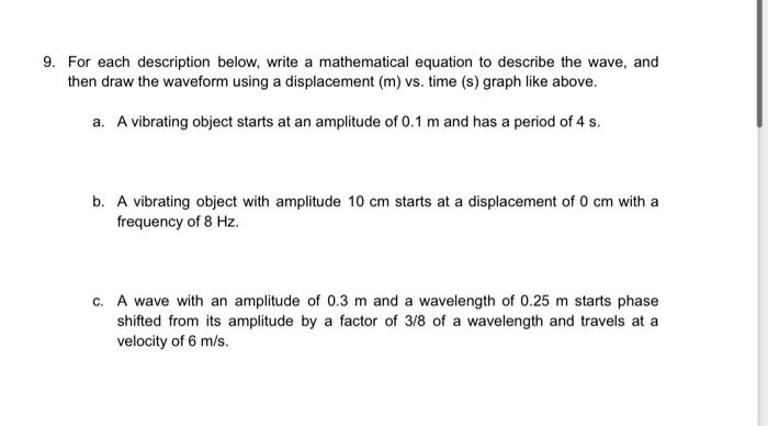 Solved For each description below, write a mathematical | Chegg.com