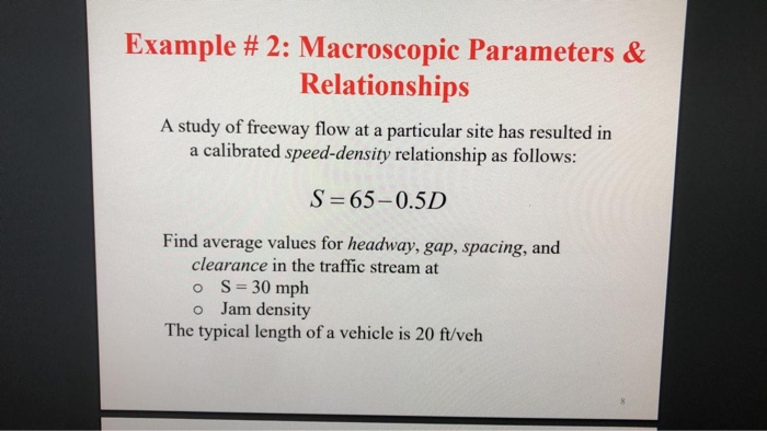 Solved Example # 2: Macroscopic Parameters & Relationships A | Chegg.com