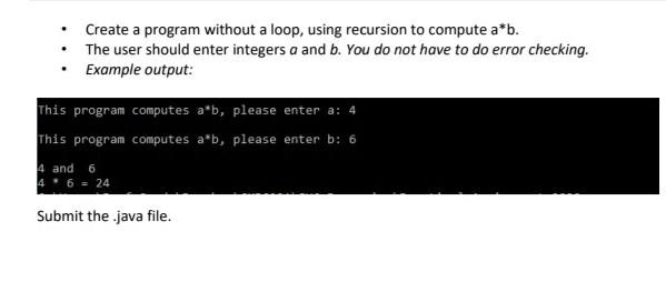 Solved - Create a program without a loop, using recursion to | Chegg.com