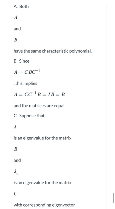 Solved Let А and B be similar nxn matrices. That is, we can | Chegg.com