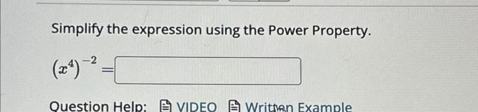 Solved Simplify the expression using the Power | Chegg.com