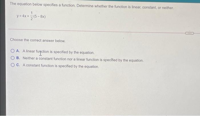 Solved The equation below specifies a function. Determine | Chegg.com