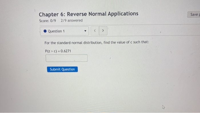 Solved Save Chapter 6: Reverse Normal Applications Score: | Chegg.com