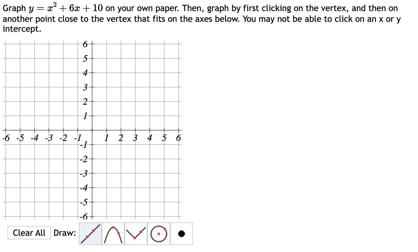 Solved Graph \( ﻿y=x^{2}+6 ﻿x+10 \) ﻿on your own paper. | Chegg.com