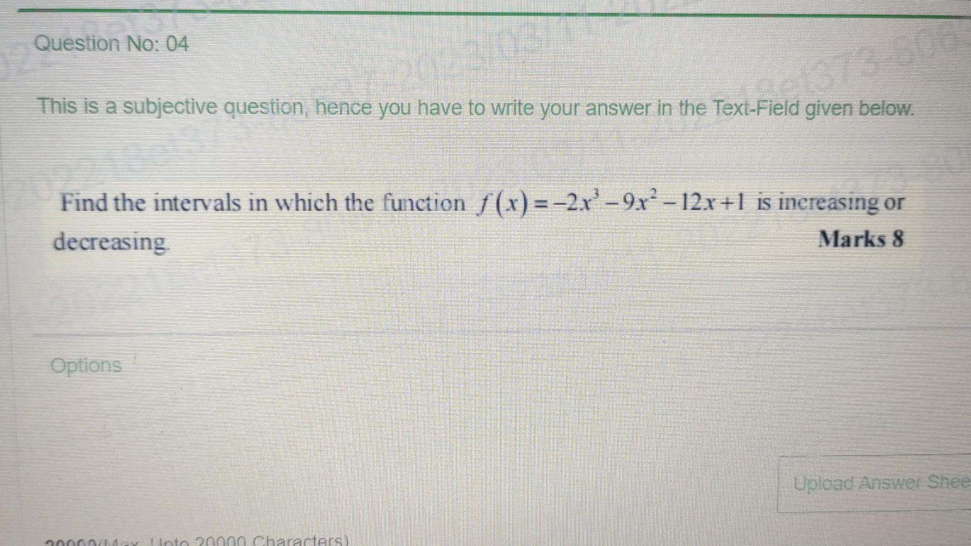 Solved Find the intervals in which the function | Chegg.com