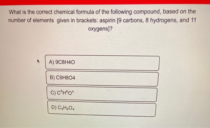 Solved What is the correct chemical formula of the following | Chegg.com