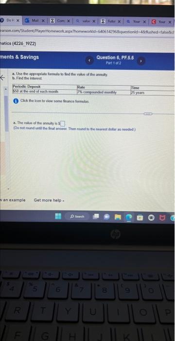 Solved a. Use the appropriate formela fo find the vake of | Chegg.com