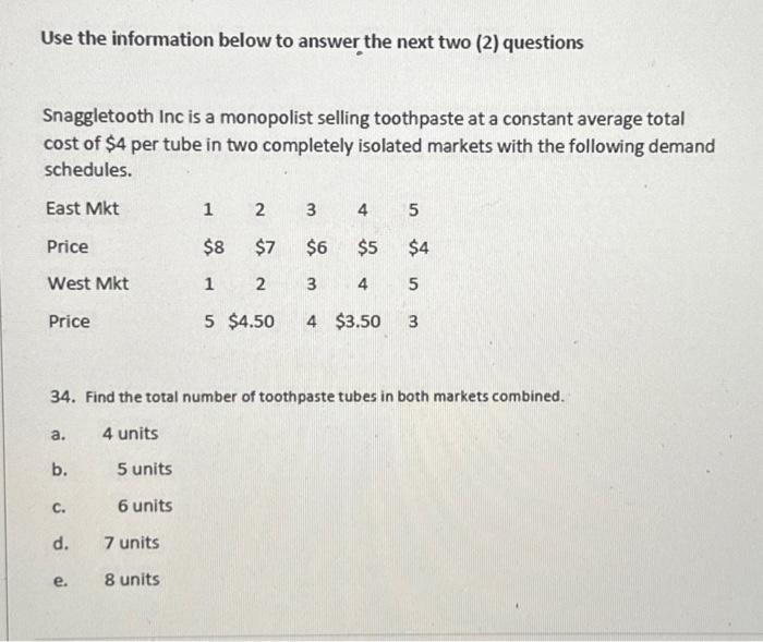 Solved Use the following information for the next four (4) | Chegg.com