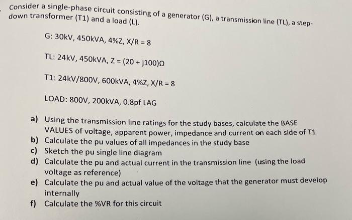 Solved onsider a single-phase circuit consisting of a | Chegg.com
