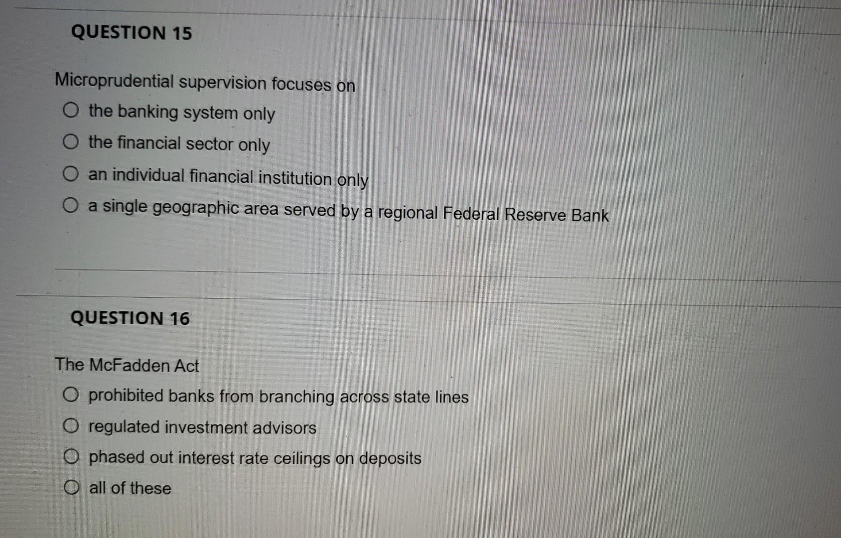 Solved Microprudential supervision focuses on the banking | Chegg.com