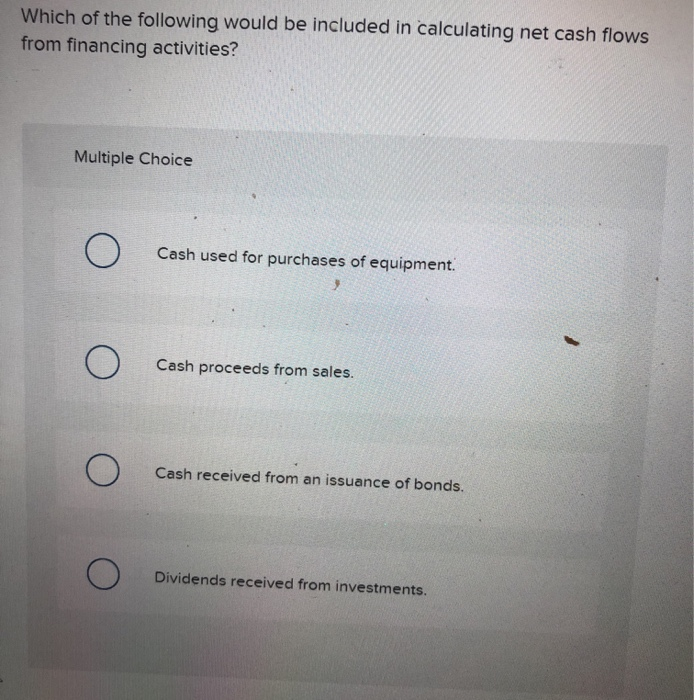 Solved Net cash flows provided by operating activities are: | Chegg.com