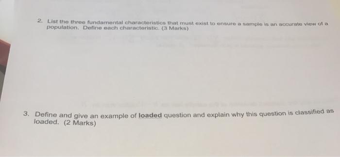 Solved 2. List the three fundamental characteristics that | Chegg.com