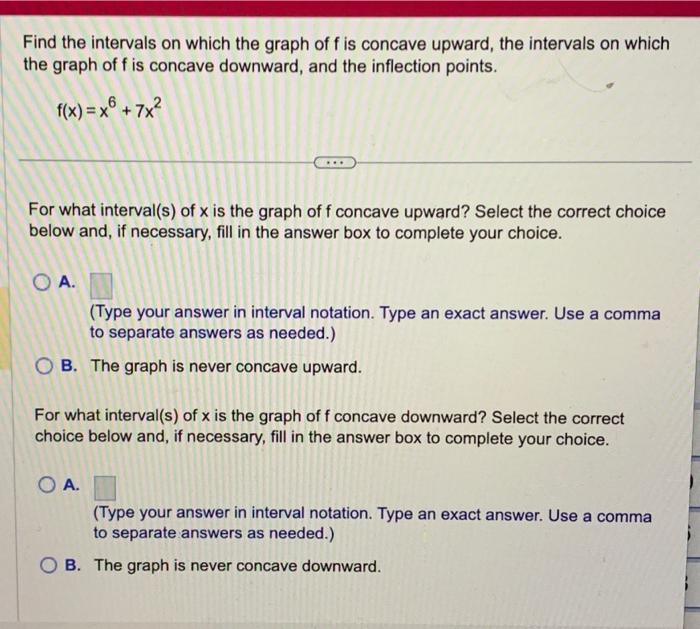 Solved Find the intervals on which the graph of f is concave | Chegg.com