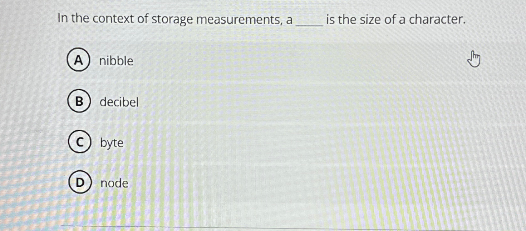 Solved In the context of storage measurements, a is the size | Chegg.com