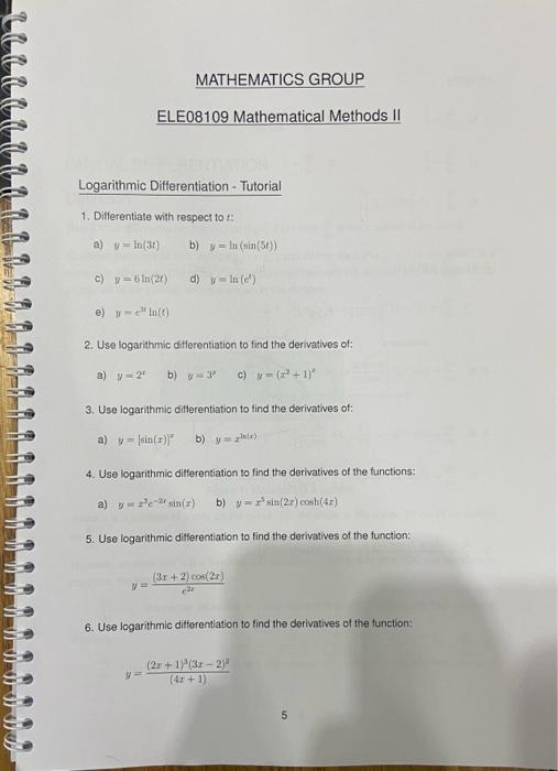 Solved Mathematics Group Ele08109 Mathematical Methods Ii