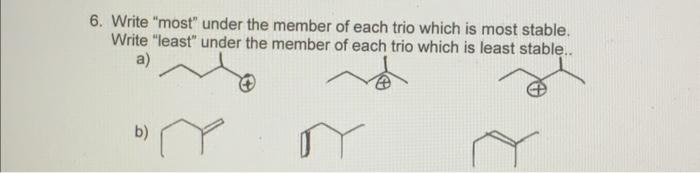 Solved 6. Write "most" under the member of each trio which | Chegg.com