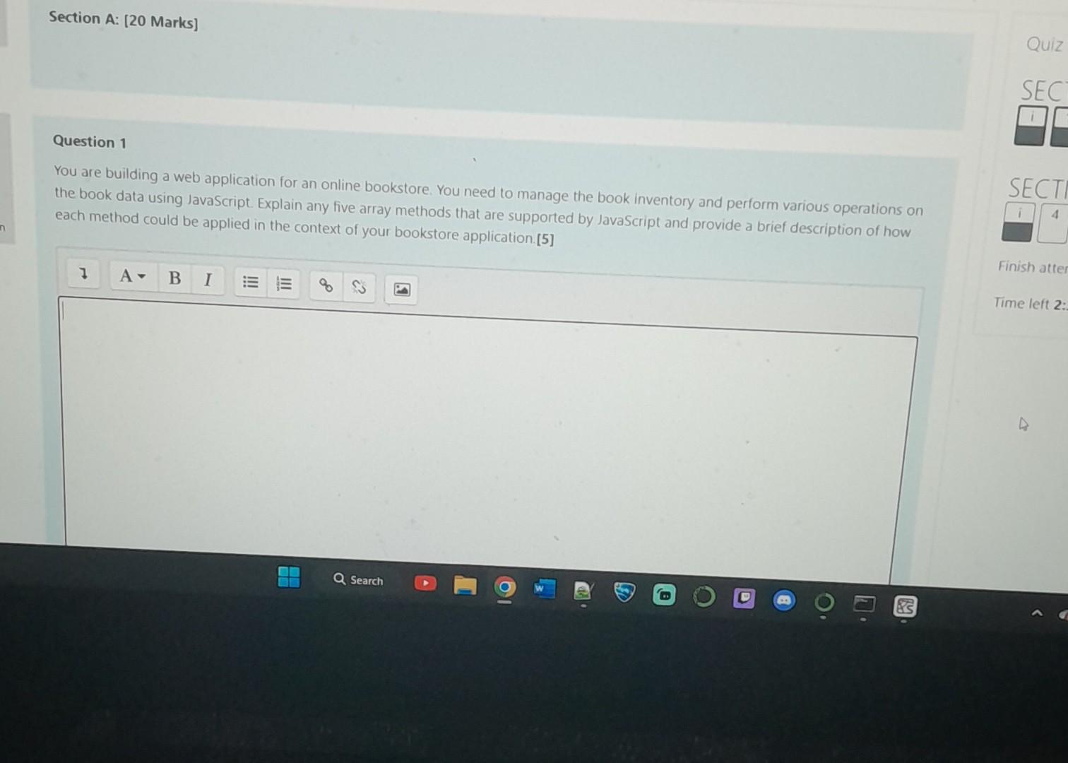 Solved Section A: [20 Marks] Question 1 You are building a | Chegg.com
