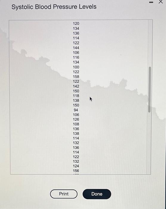 Solved Syssolic blood pressure loveis above 120 mmHg are | Chegg.com