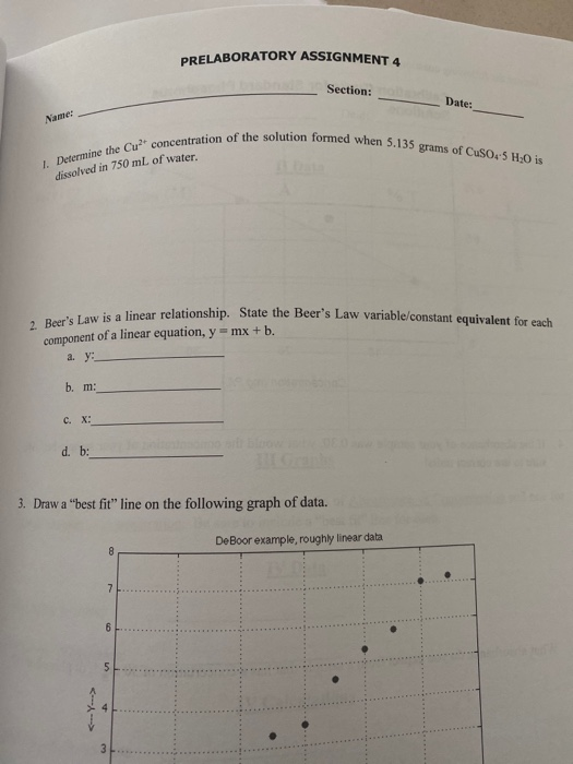 Solved PRELABORATORY ASSIGNMENT 4 Section: Date: Name: | Chegg.com Solved PRELABORATORY ASSIGNMENT 4 Section: Date: Name: | Chegg.com