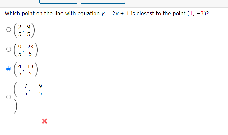 Solved Which point on the line with equation y=2x+1 ﻿is | Chegg.com