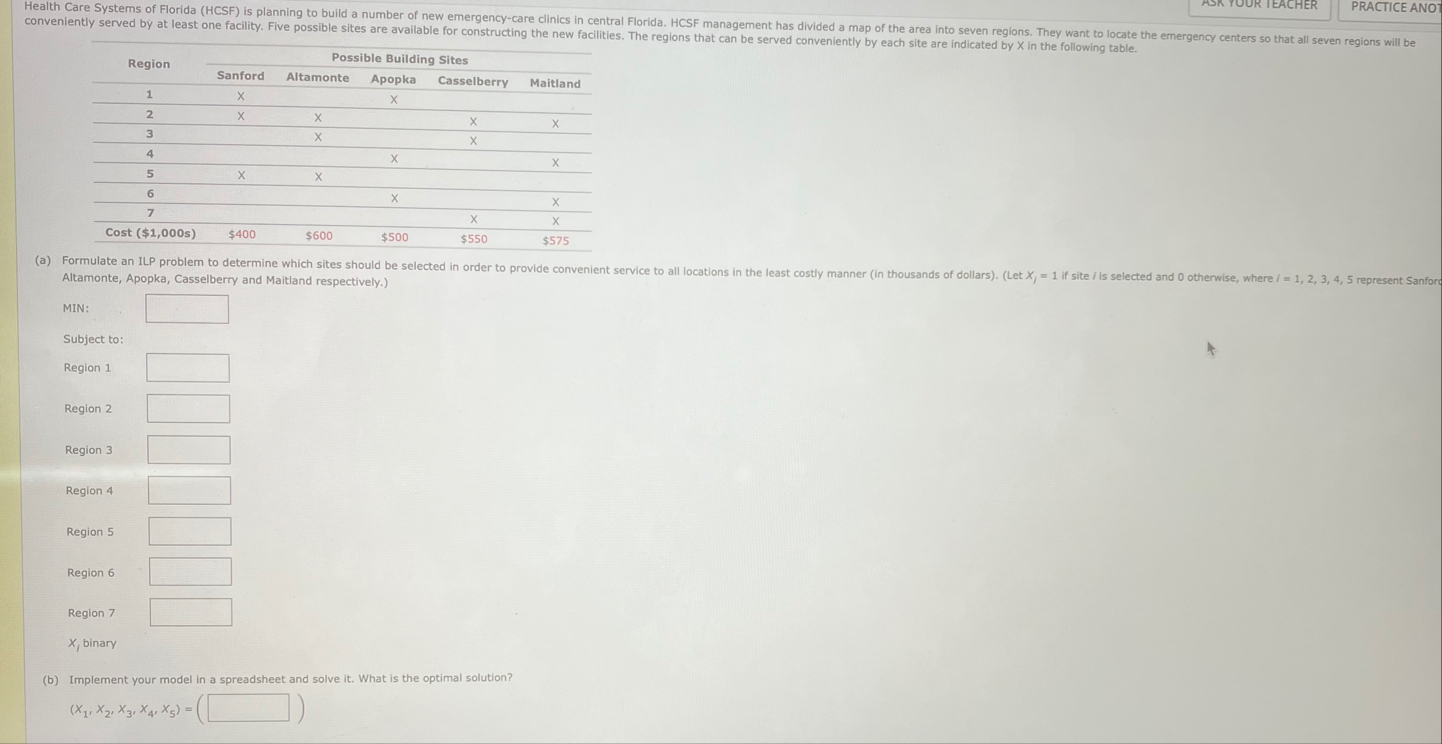 Solved \table[[Region,Possible Building | Chegg.com
