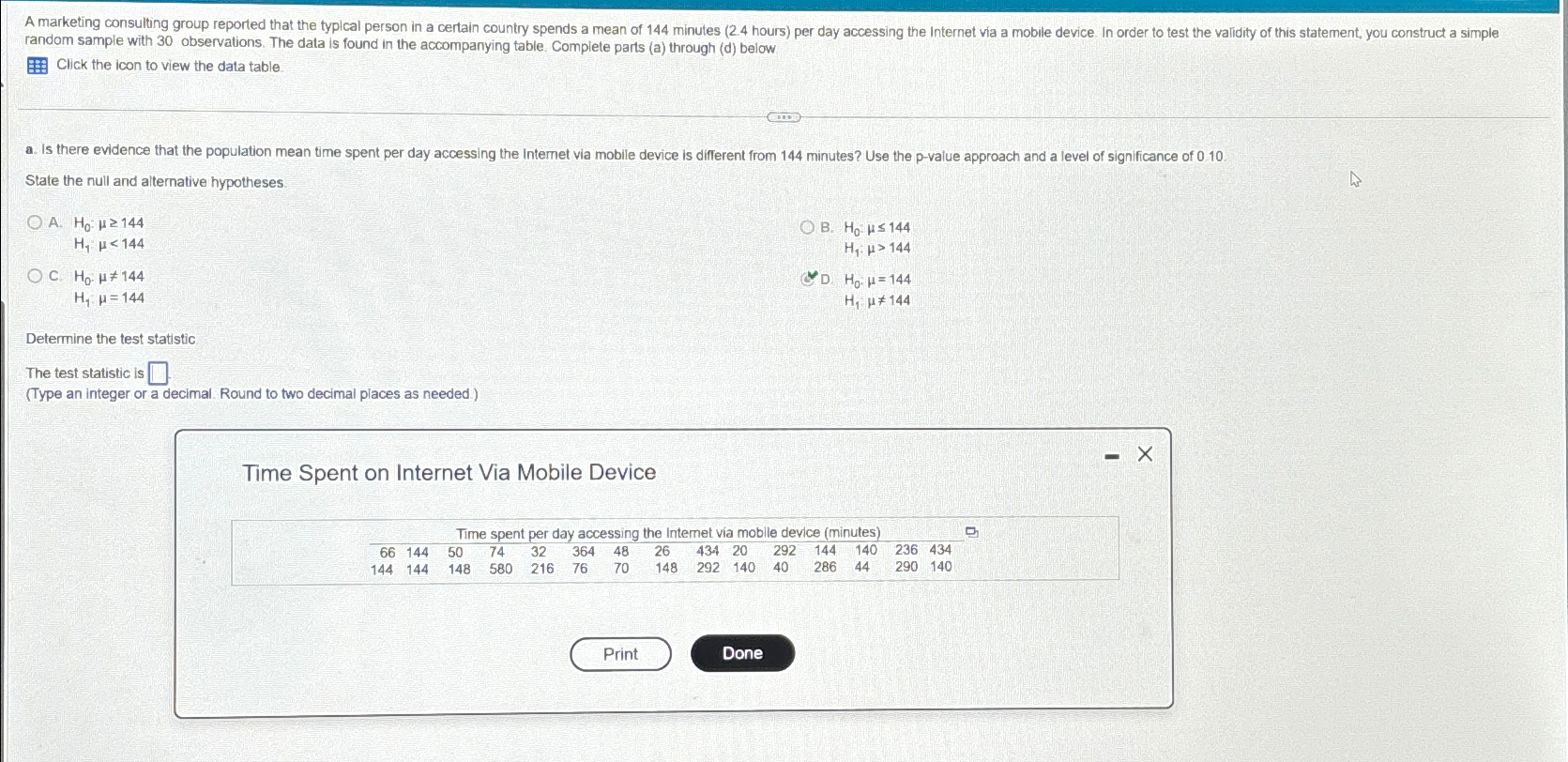 Solved Random Sample With 30 ﻿observations The Data Is