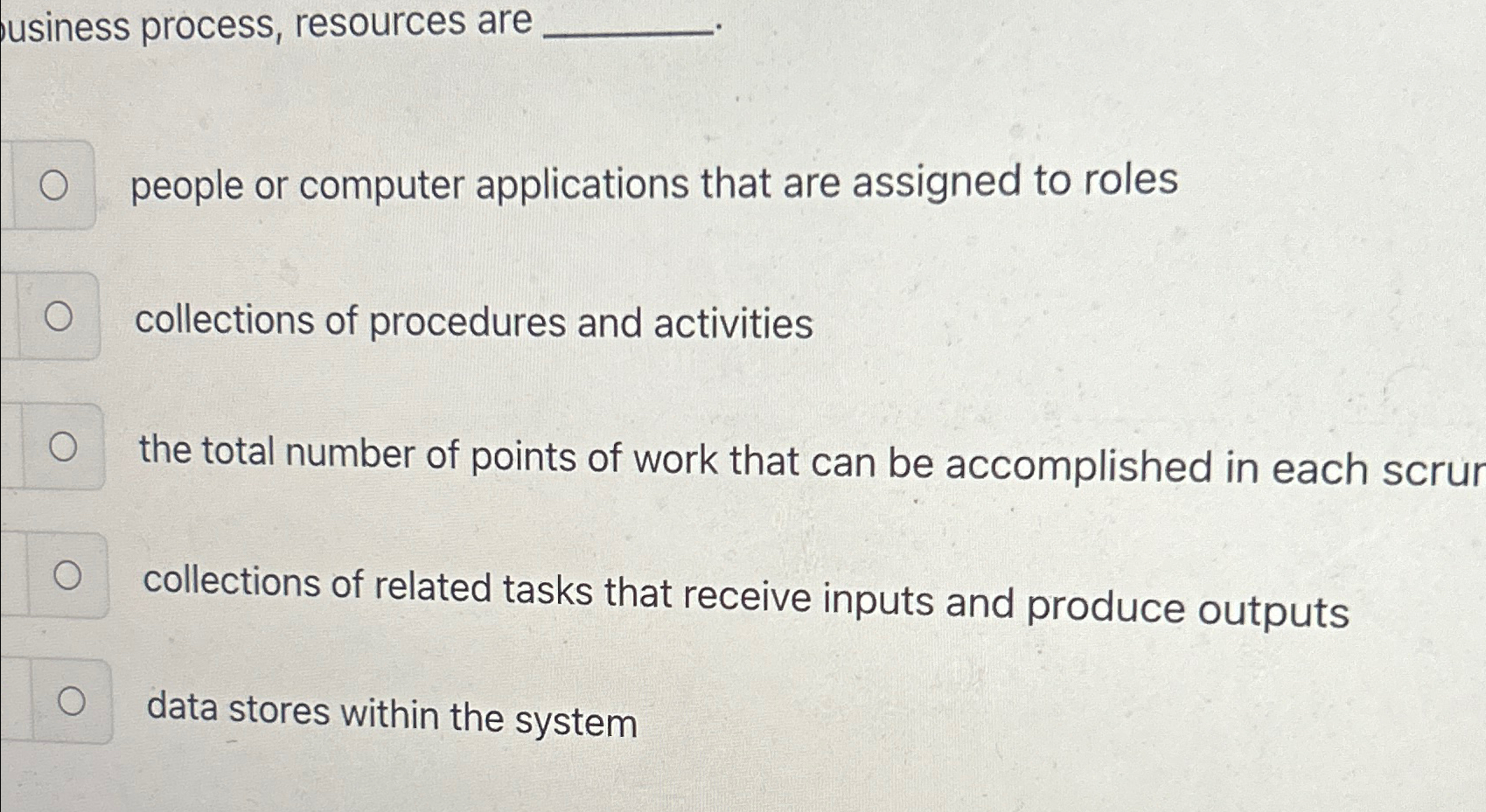 Solved usiness process, resources arepeople or computer | Chegg.com