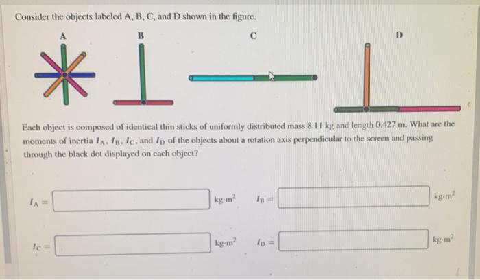 Solved Consider the objects labeled A, B, C, and D shown in | Chegg.com