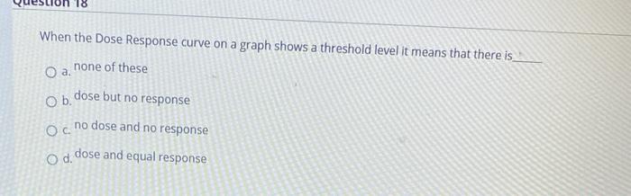 Solved When the Dose Response curve on a graph shows a | Chegg.com