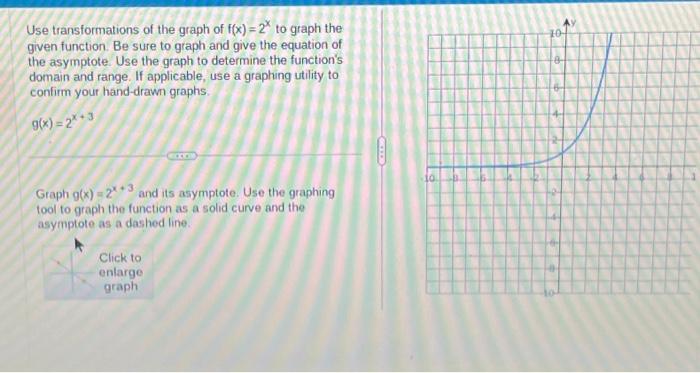 Solved Use transformations of the graph of f(x) = 2* to | Chegg.com
