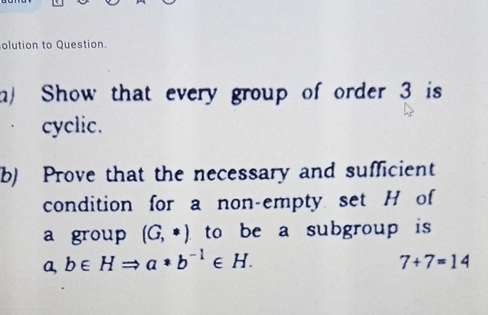 Solved olution to Question. Show that every group of order 3 | Chegg.com