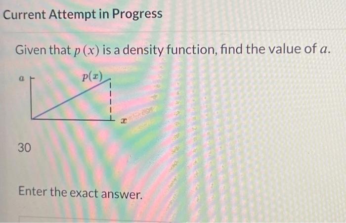 Given that p(x) is a density function, find the value | Chegg.com