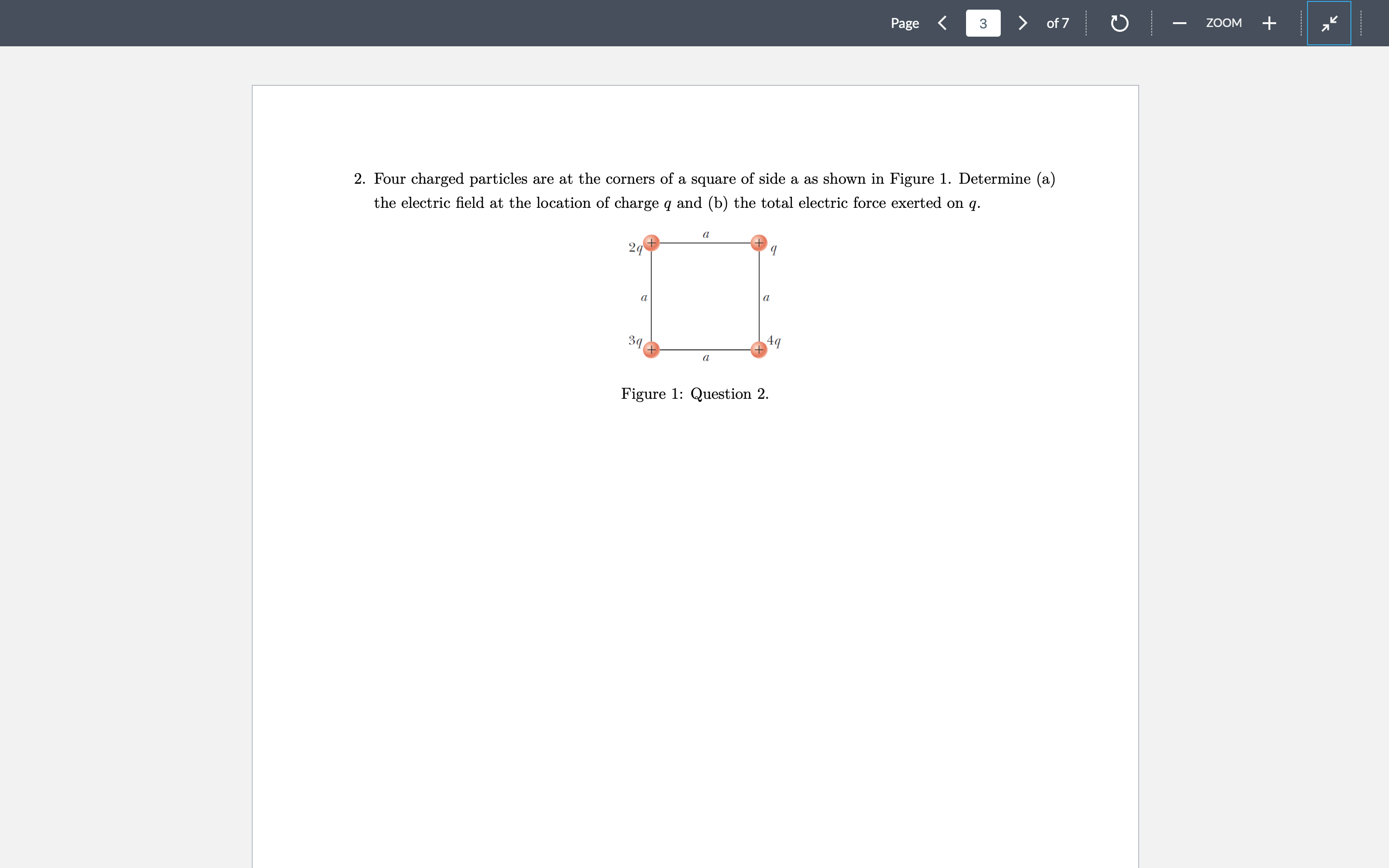 Solved 2. ﻿Four charged particles are at the corners of a | Chegg.com