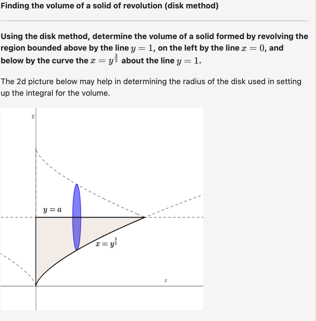 Finding the volume of ﻿a solid of ﻿revolution (disk | Chegg.com