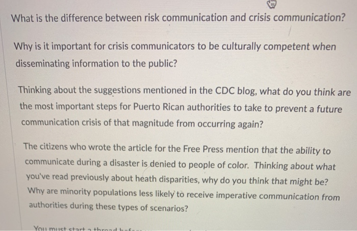 What is the difference between risk communication and | Chegg.com