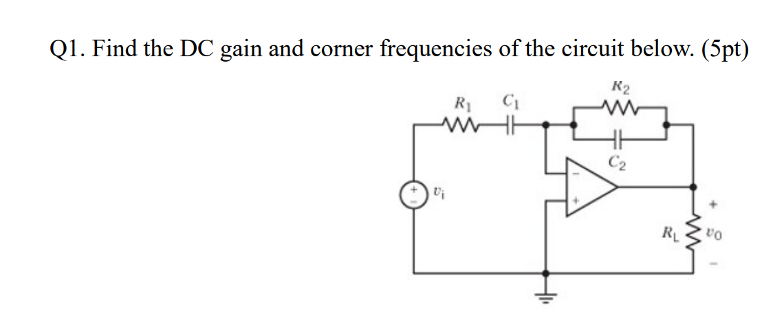 Solved Q1. Find the DC gain and corner frequencies of the | Chegg.com