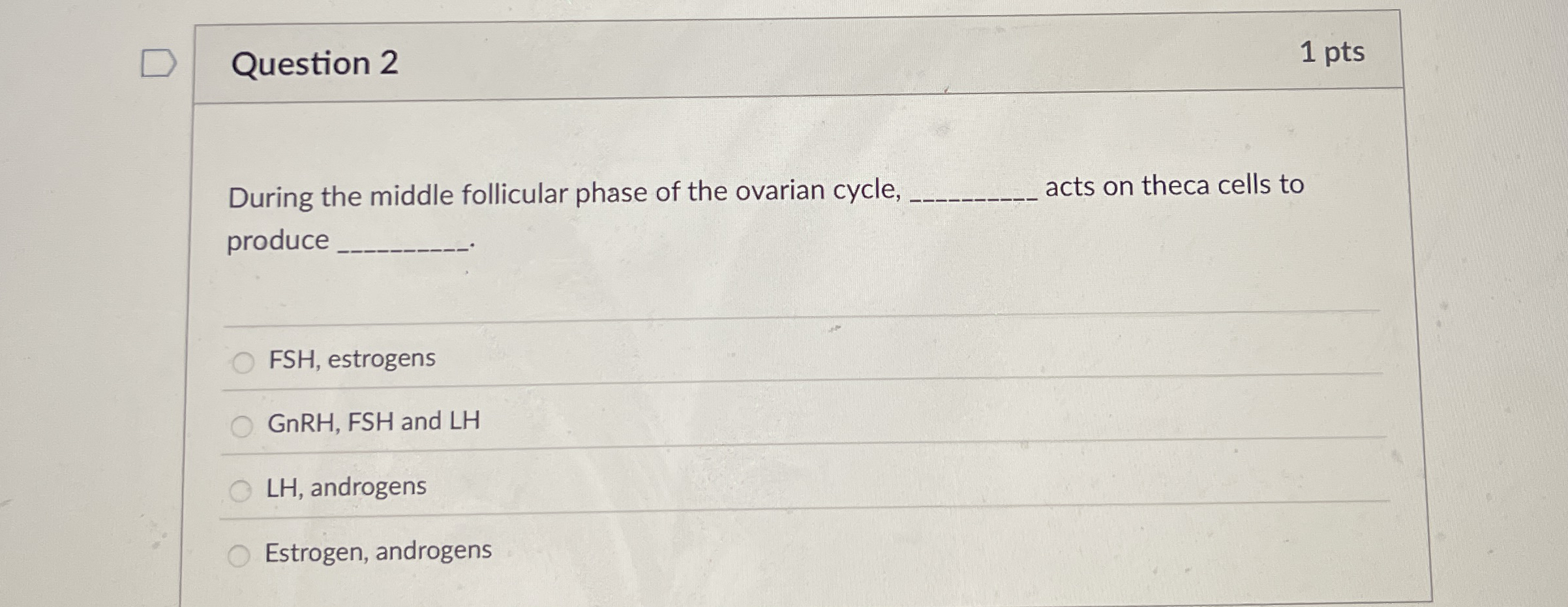 Solved Question 21 ﻿ptsDuring the middle follicular phase of | Chegg.com