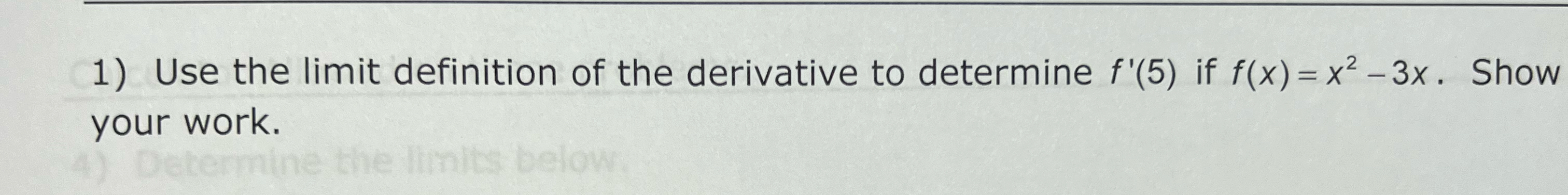 Solved Use the limit definition of the derivative to | Chegg.com