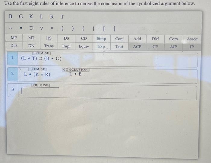 Solved Use the first eight rules of inference to derive the | Chegg.com