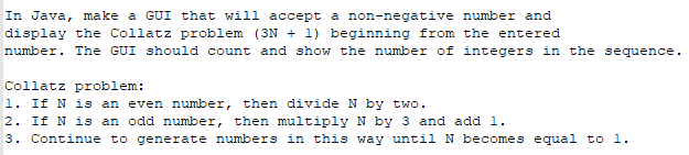 Solved In Java, make a GUI that will accept a non-negative | Chegg.com