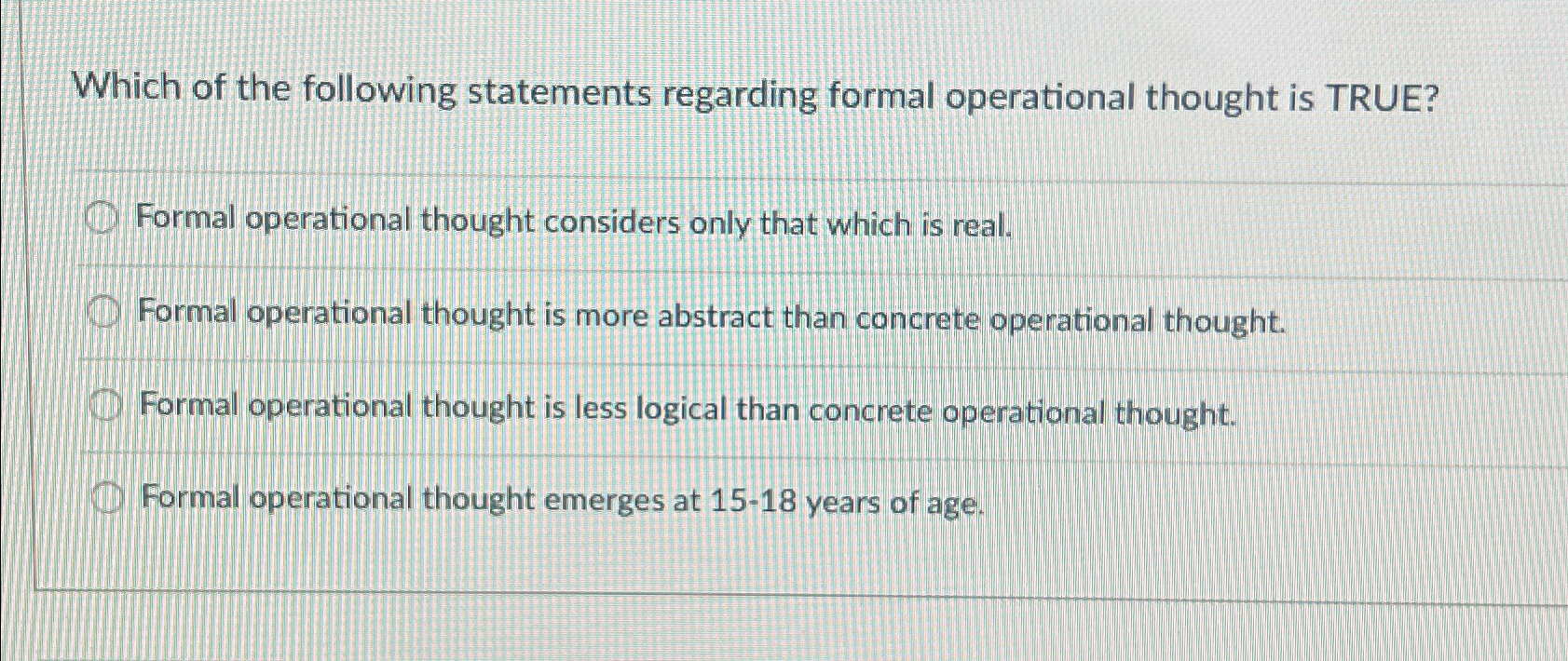 Solved Which of the following statements regarding formal | Chegg.com