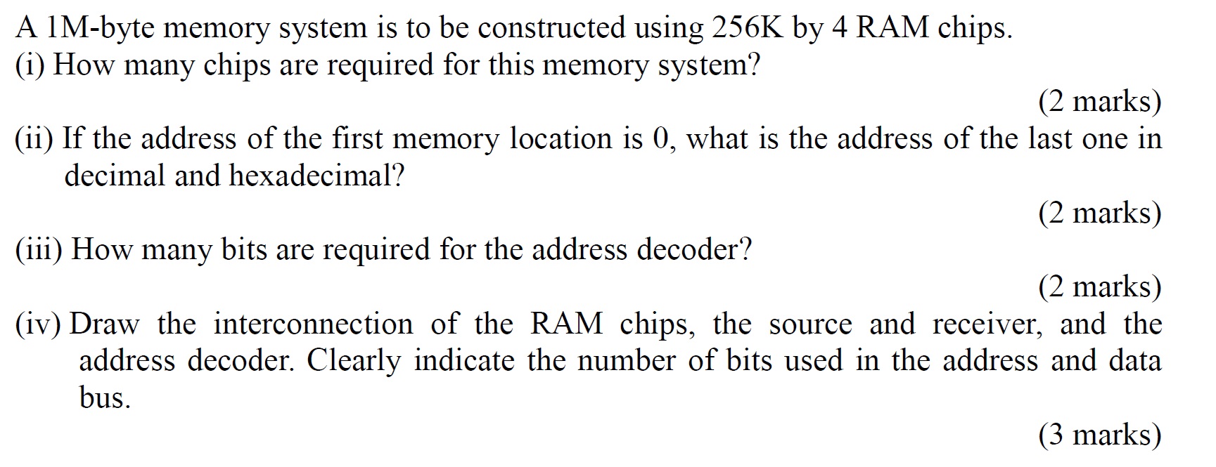 Solved A 1M-byte memory system is to be constructed using | Chegg.com