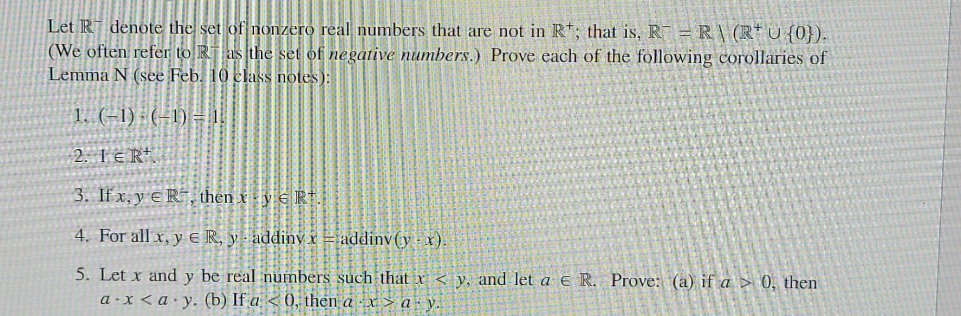 Solved Let R™ denote the set of nonzero real numbers that | Chegg.com